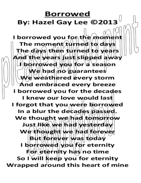hazelgaylee | Borrowed – Poem About Grieving People We Love Who Are ...